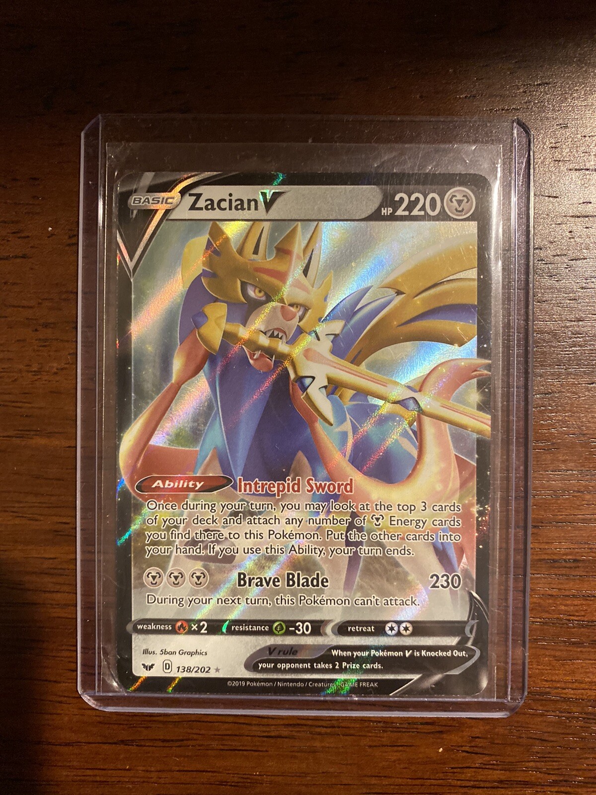 Pokemon Zacian V 138/202 Sword And Shield Holographic Rare Card | eBay