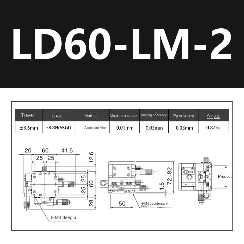 Three-axis Motion Displacement Stage Micro-adjustable Horizontal Lift ...