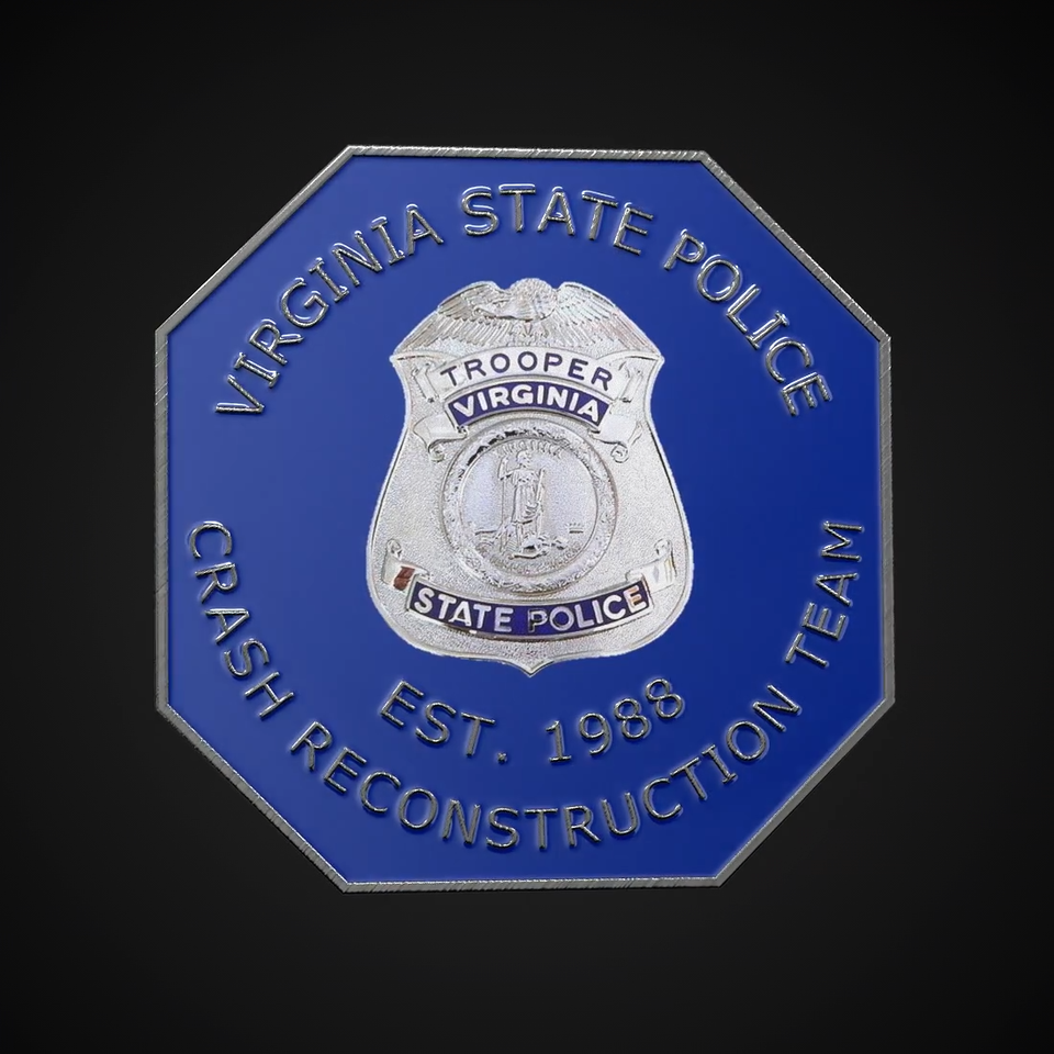Challenge Coin Virginia VA State Police Crash Reconstruction Team | eBay