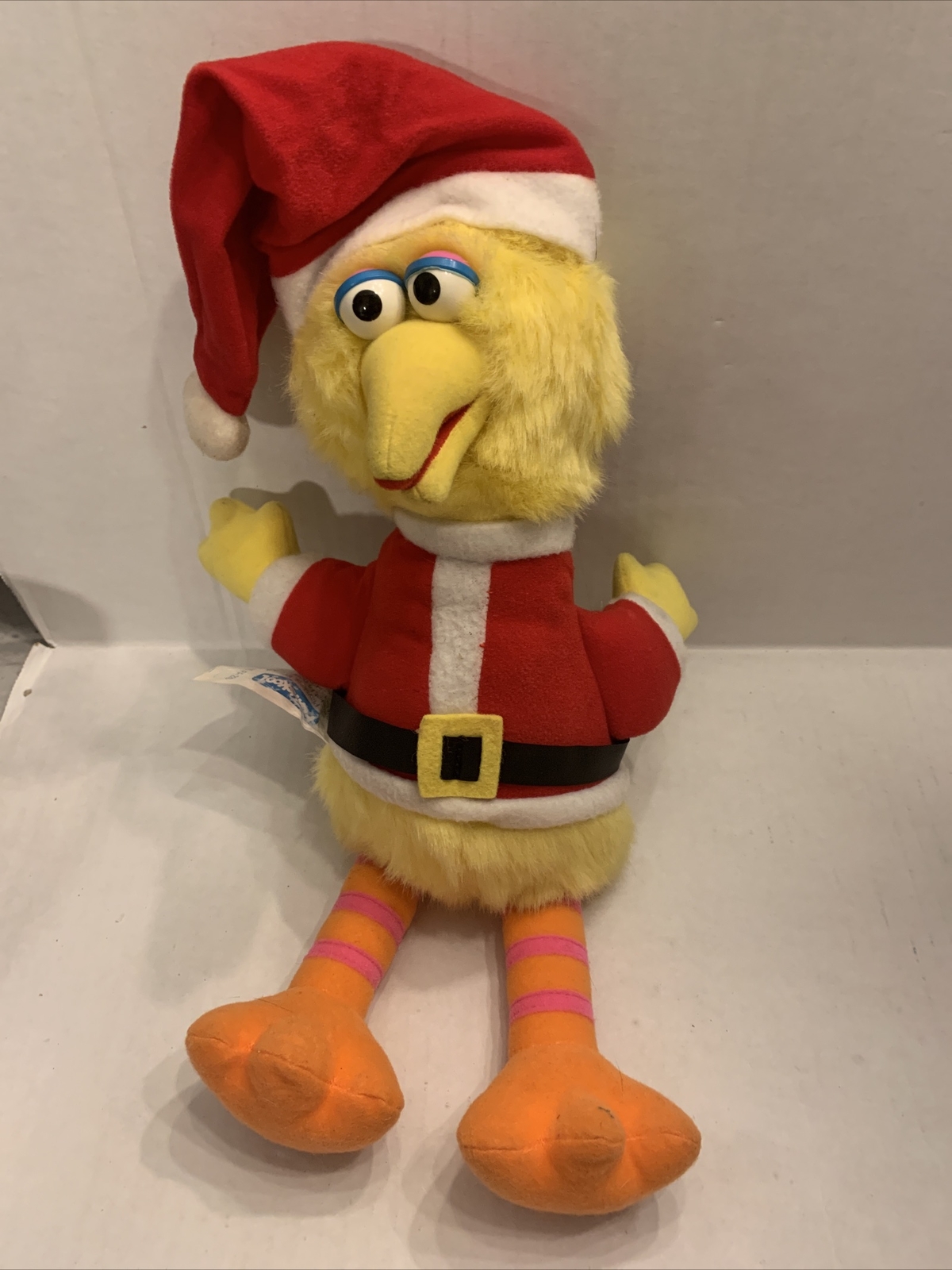 SESAME STREET Big Bird in Santa Suit Plush Stuffed 1988 PLAYSKOOL ...