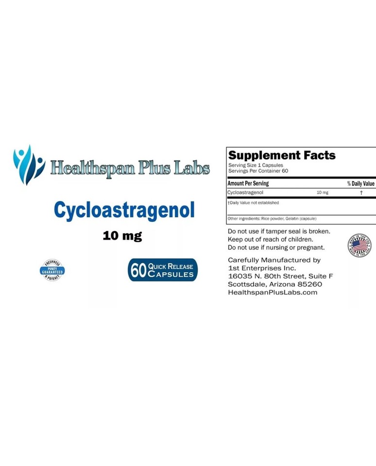 Healthspan Plus Labs Cycloastragenol Supplement - CYCLO10MG60 (60 Count ...