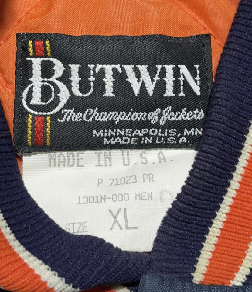 Vintage Nylon Blue Butwin Jacket Bomber Size XL Neenah, WI “Corey ...