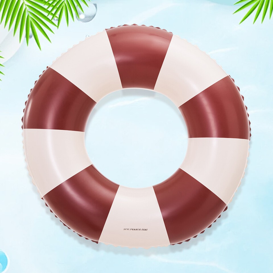 B# Inflatable Swim Ring Swim Float Tube Leakproof Striped Pool Rings ...
