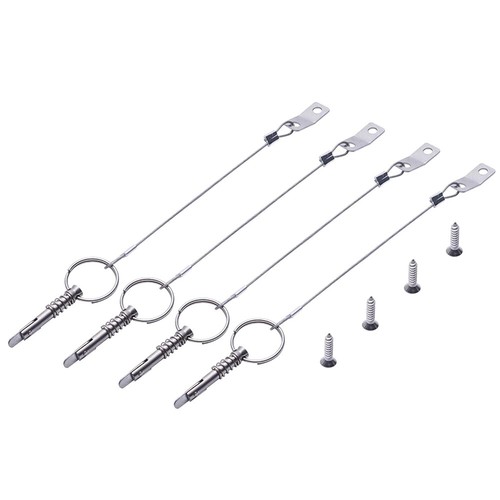 4 PACK 316SS 1/4" Quick Release Pin w/ Drop Cam & Spring Boat Bimini ...