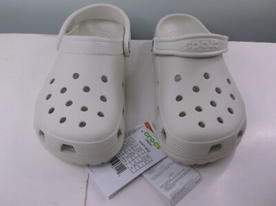 CROCS 10001-0HZ Unisex-Adults Classic Clogs Size M(7) W(9) White New ...