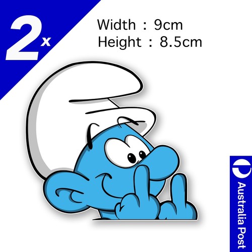 Smurf Middle Finger Funny Cartoon Character Stickers | eBay