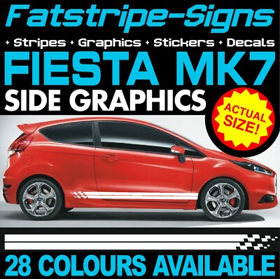 to fit FORD FIESTA MK7 GRAPHICS STRIPES STICKERS DECALS ZETEC ST RS ...