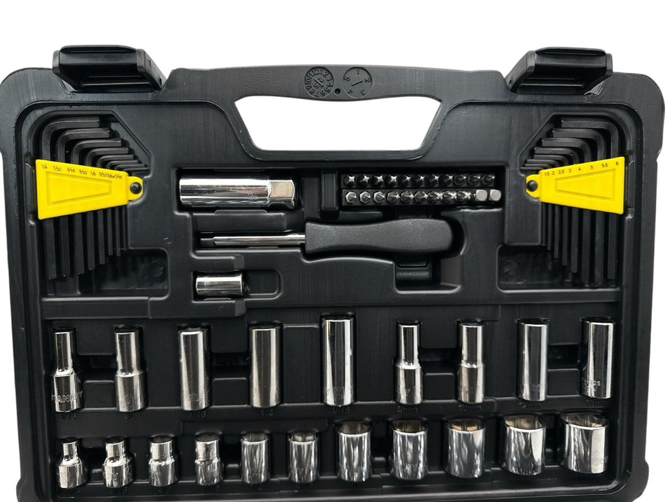 Stanley 1/4" & 3/8" Drive and Socket Mechanics Tool Set 123 Piece ...