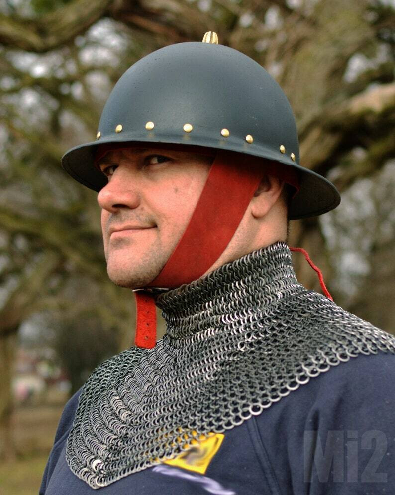 Christmas fantasy Helmet Sca Larps Medieval Armor Helmet with brass ...