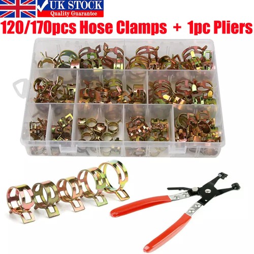 170/120pcs 6-22mm Spring Clips Fuel Hose Line Water Pipe Air Tube ...
