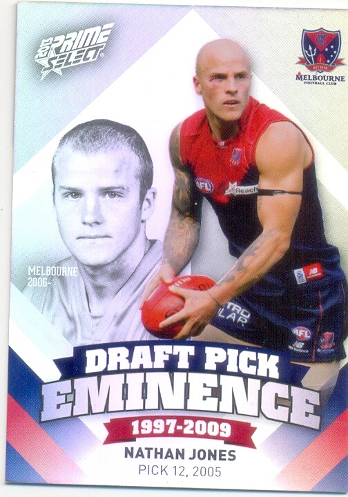 2013 Select AFL Prime Draft Pick Eminence Card DPE61 Nathan Jones - Melbourne | eBay Australia