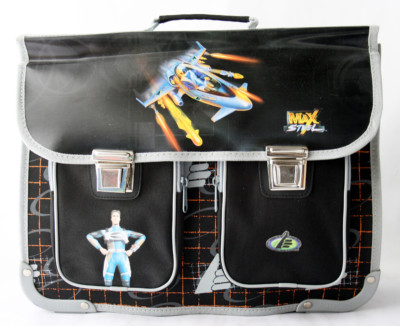 RARE 2003 MAX STEEL ATTACK JET SCHOOL BAG BACKPACK PAXOS GREEK NEW WITH ...