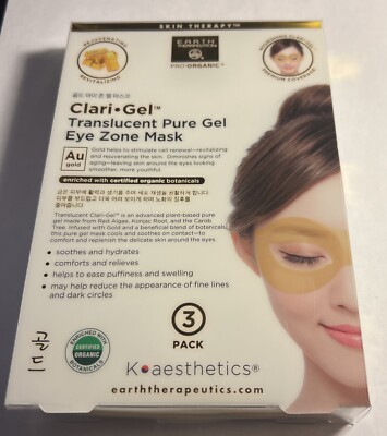 Earth Therapeutics Clari-Gel Translucent Pure Gel Au Gold Eye Zone Mask ...