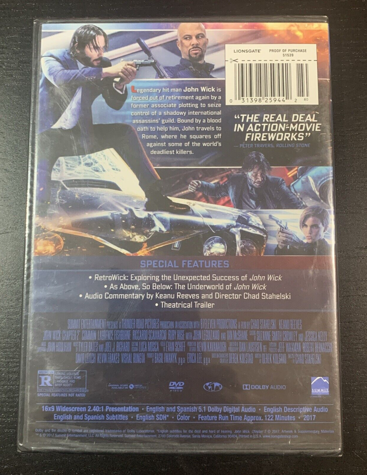 John Wick: Chapter 2 (DVD, 2017) Keanu Reeves Brand New 31398259442 | eBay
