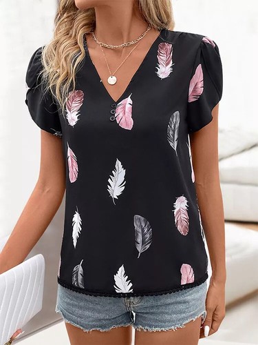 Jersey T-Shirt Noir Haut Chemisier Coloré Satin Jersey 08951 | eBay