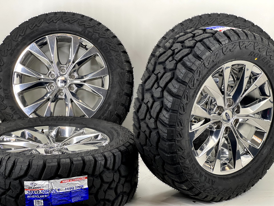 20" 4 FORD OEM F150 BLACK WHEELS RIMS TIRES CHROME ACTORY KING RANCH ...