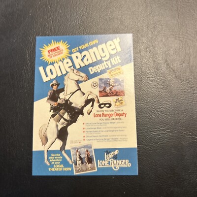 Jb10d The Lone Ranger Hi Yo Silver Dart # 63 Deputy Kit Cheerios Cereal ...