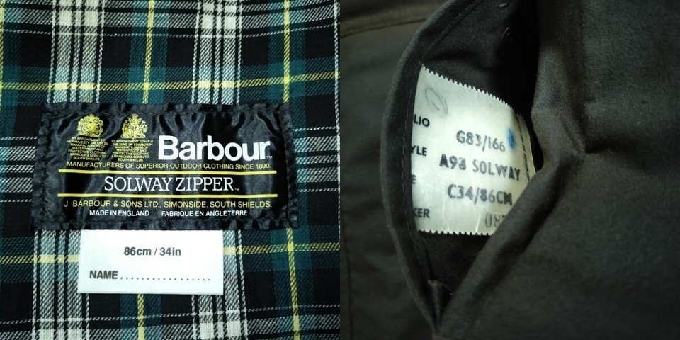 Barbour Solway Zipper C34 Olive Deadstock 1983 Men's Jacket | eBay ...