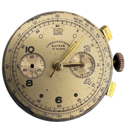 Vintage Chronographe Yellow Bi-Compax Men's Wristwatch Movement ...