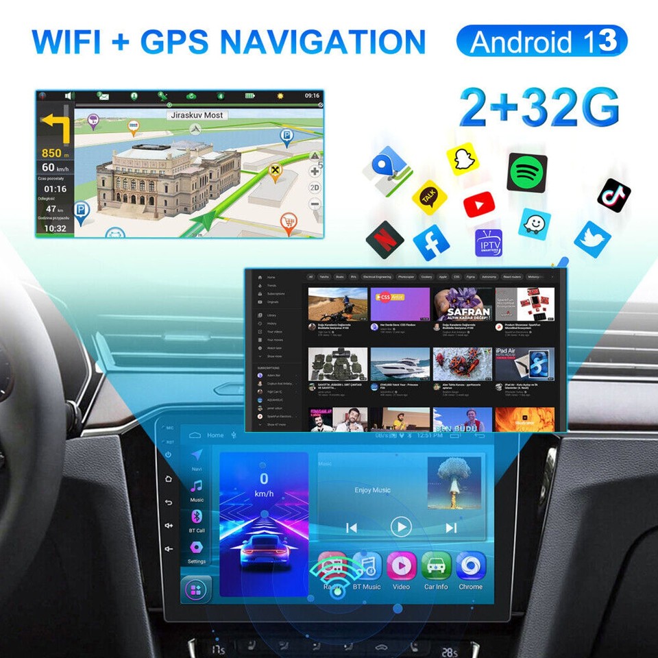 32G 9" Android 13 Car Stereo Radio GPS Carplay For BMW 1-Series E88 E82 ...