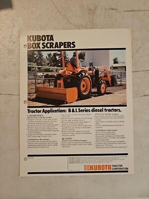 Vintage 1983 Kubota Box Scrapers Spec Sheet Brochure | eBay