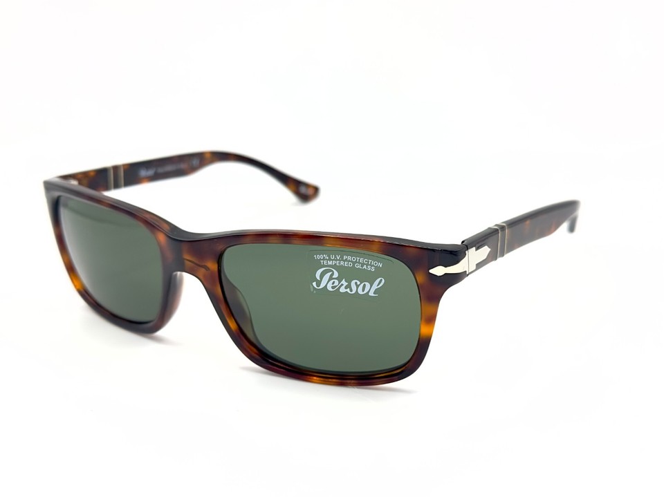 Persol PO3048S Sunglasses 24/31 Havana /Crystal Green Lens 58mm | eBay