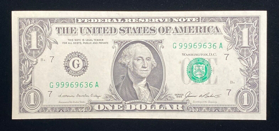 High Serial Number Note LOT_UNC ️99999_999~~1985/2003🏧FLIPPER NOTE ...