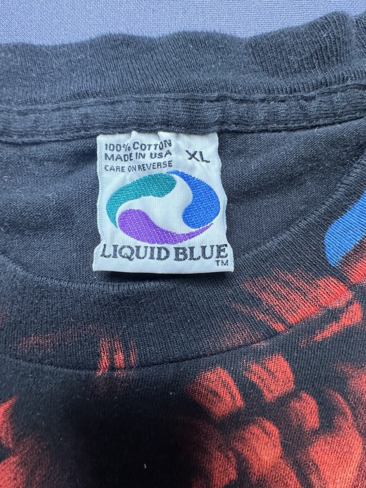 Vintage Dragon Head Two-Sided Body Print T-Shirt Original Liquid Blue ...