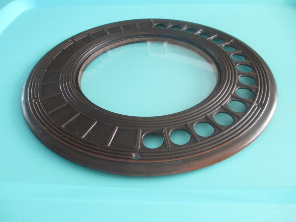 GRUNOW 1291 TELEDIAL RADIO BRASS DIAL FACE PLATE ESCUTCHEON & CENTER ...