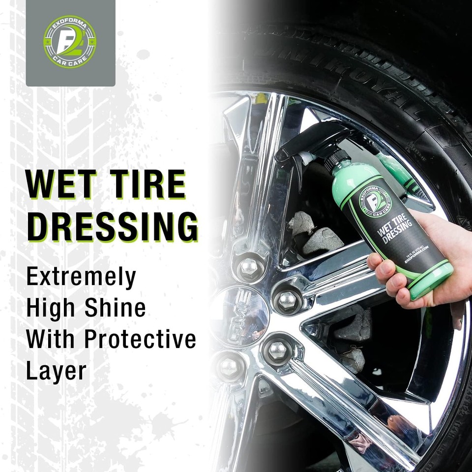 ExoForma Wet Tire Dressing Spray - Extremely High Shine Tire Dressing ...