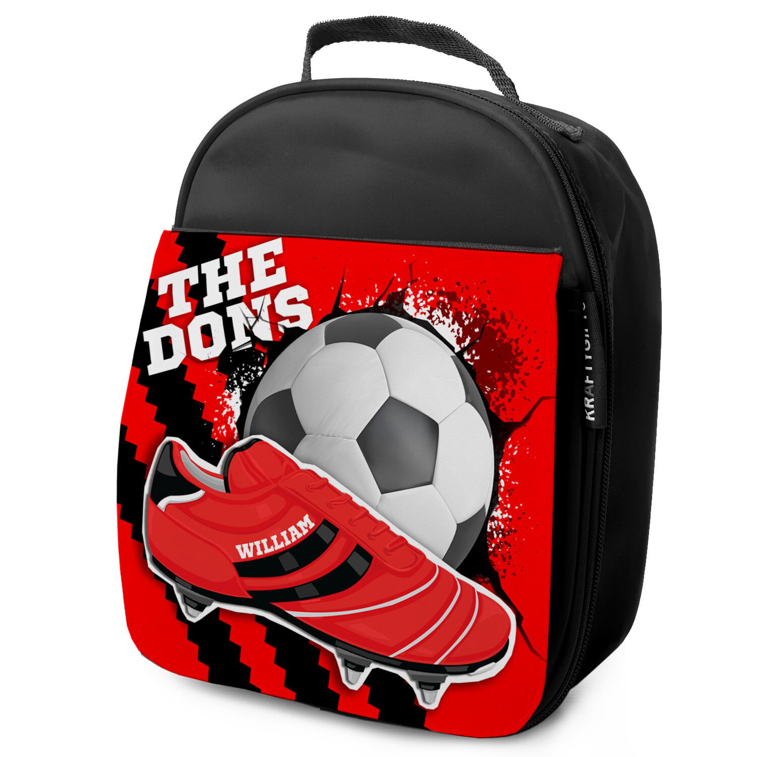 Football Lunch Bag Kids Lunch Box School Snacks Insulated Personalised ...