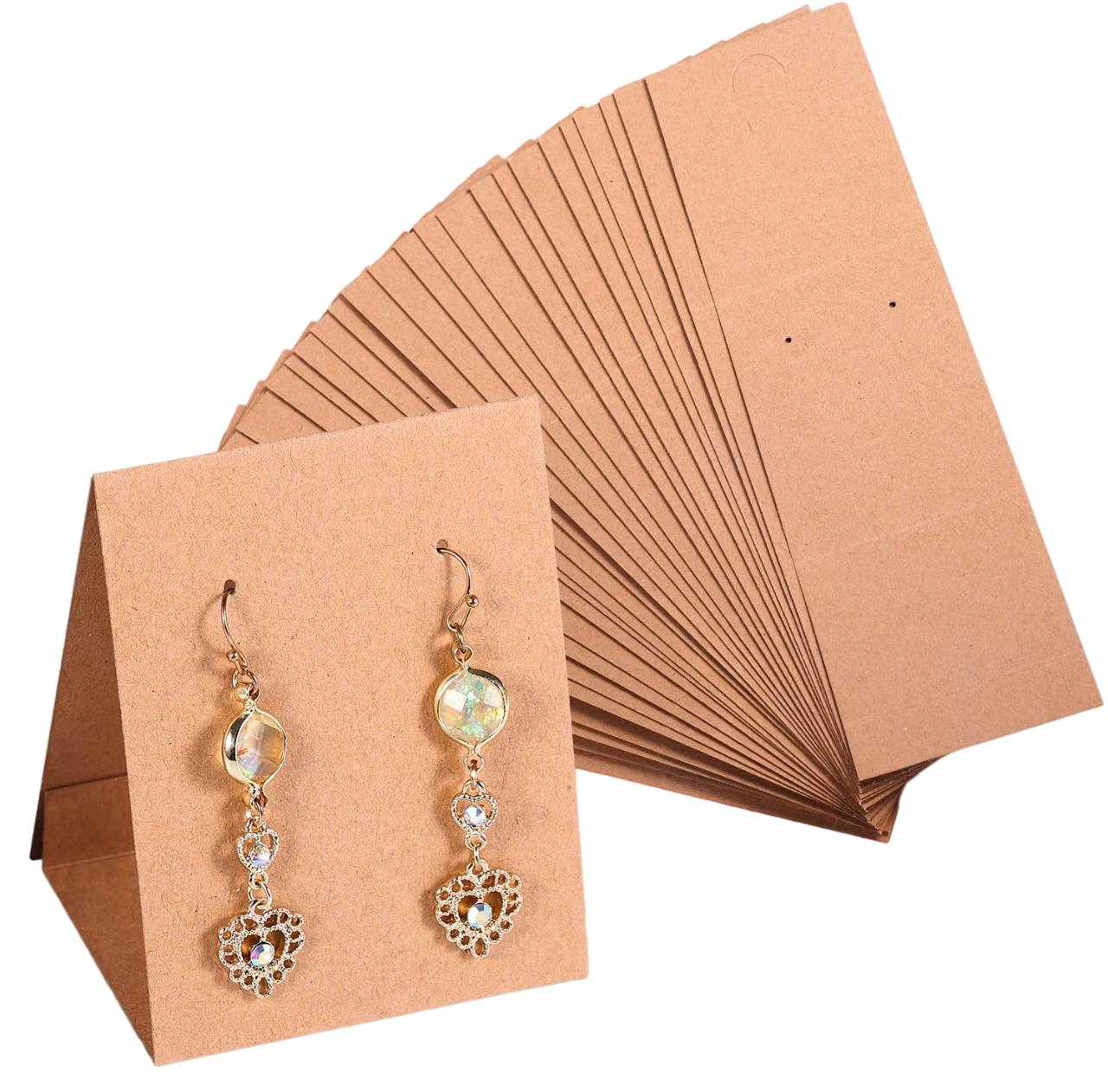 Jewellery Display Card Earring Free Standing Tent Type Kraft Brown 8 ...