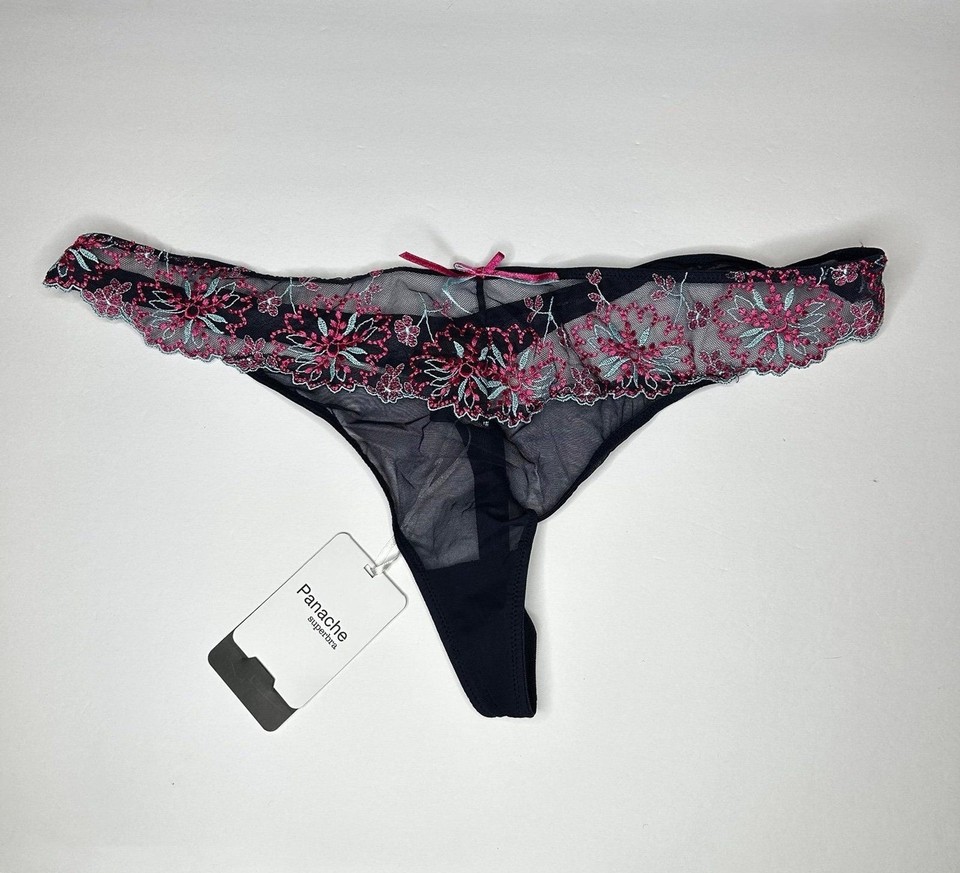 New panache blue purple lace thong panty underwear xxxl | eBay