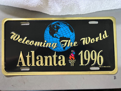 1996 Atlanta Olympics Booster License Plate Welcoming the World | eBay