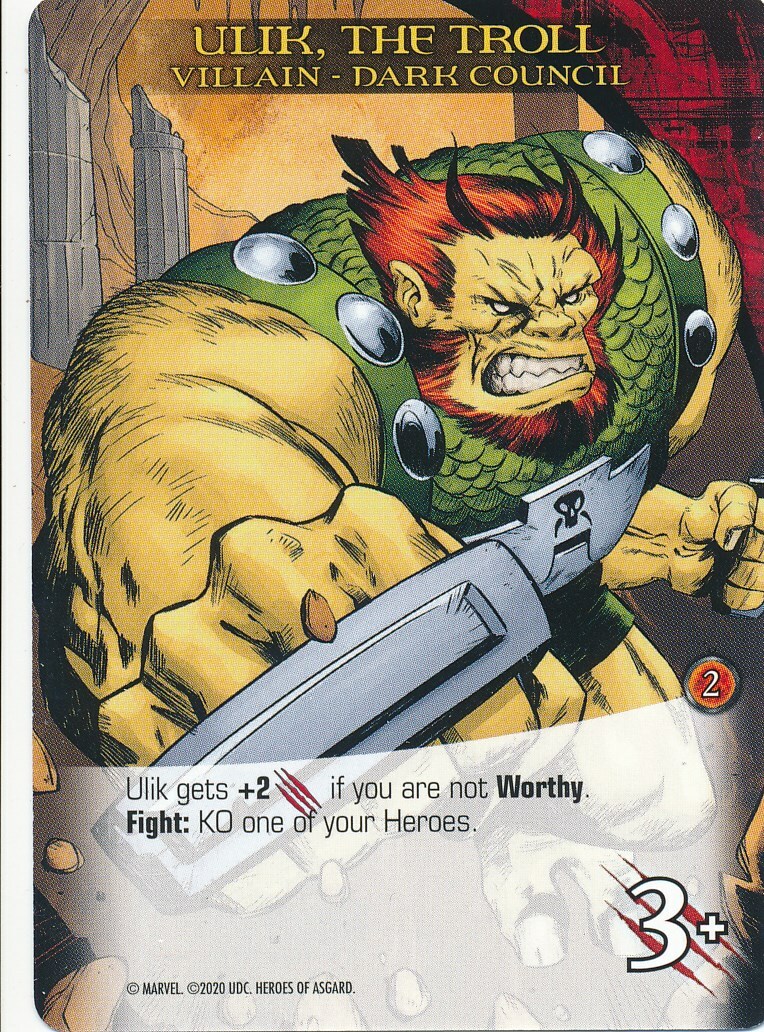 ULIK THE TROLL Upper Deck Marvel Legendary ASGARD VILLAIN DARK COUNCIL ...