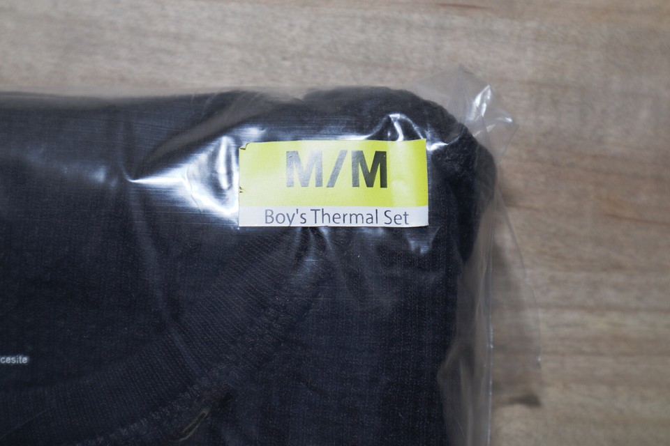 New Medium Black Hanes X-Temp Boys Thermal Rib Knit Set Includes Top ...