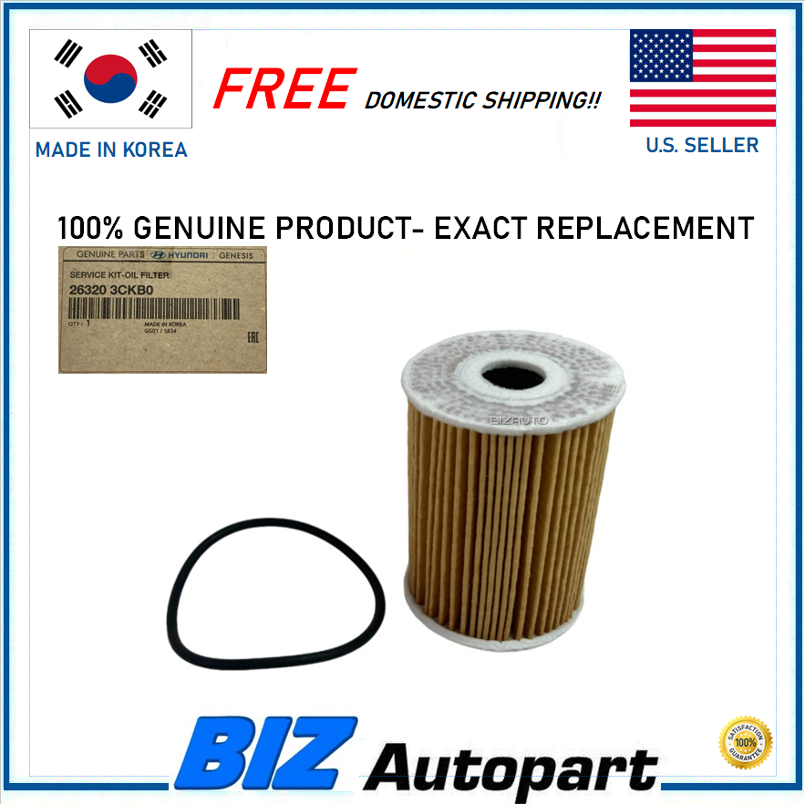 GENUINE ! OIL FILTER SERVICE KIT FOR 2014-2023 HYUNDAI KIA GENESIS ...