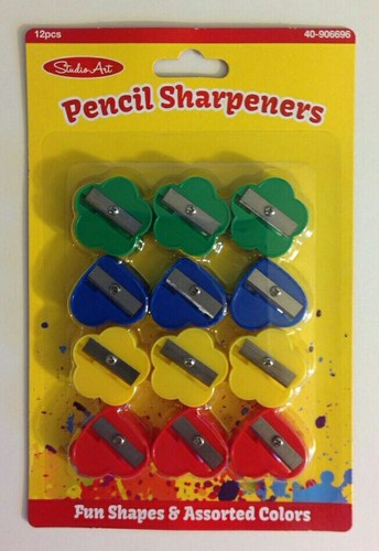 12 Pcs Pencil Sharpener ( Green,Blue,Yellow,Red)- Fun Shapes/Assorted ...