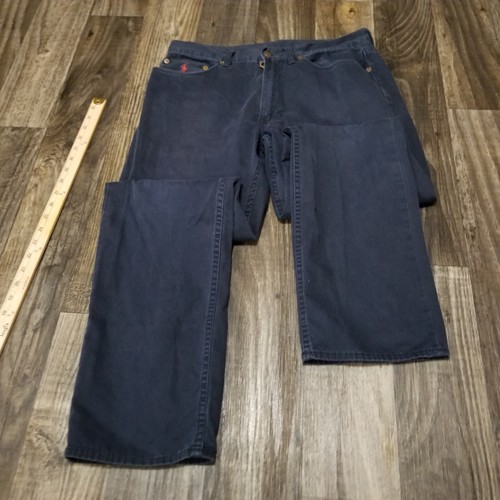 Polo Ralph Lauren Pants Mens 33x32 Dark Blue Denim Straight Fit | eBay