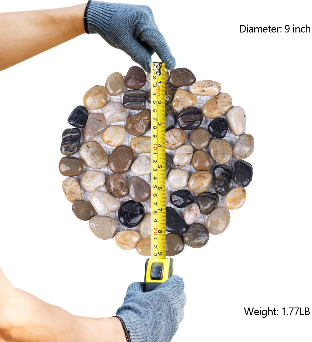 STEPPING STONES River Rock Pavers Pebbles for Garden Roundness Set of 6 ...