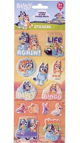 ~ Bluey Stickers ~ Bluey Puffy Stickers ~ Pack of 3 Sticker Sheets ...