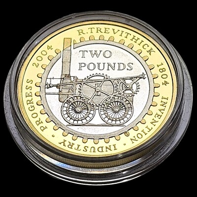 2004 SILVER PROOF PIEDFORT STEAM LOCOMOTIVE TWO 2 POUNDS COIN | eBay