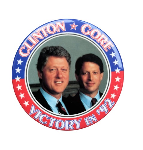 Vintage 1992 Clinton Gore Campaign Button Pin Political Memorabilia ...