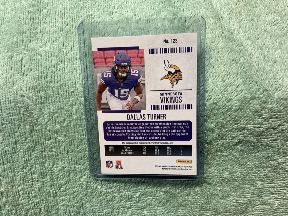 Panini Contenders Dallas Turner Rookie Ticket On Card Auto | eBay