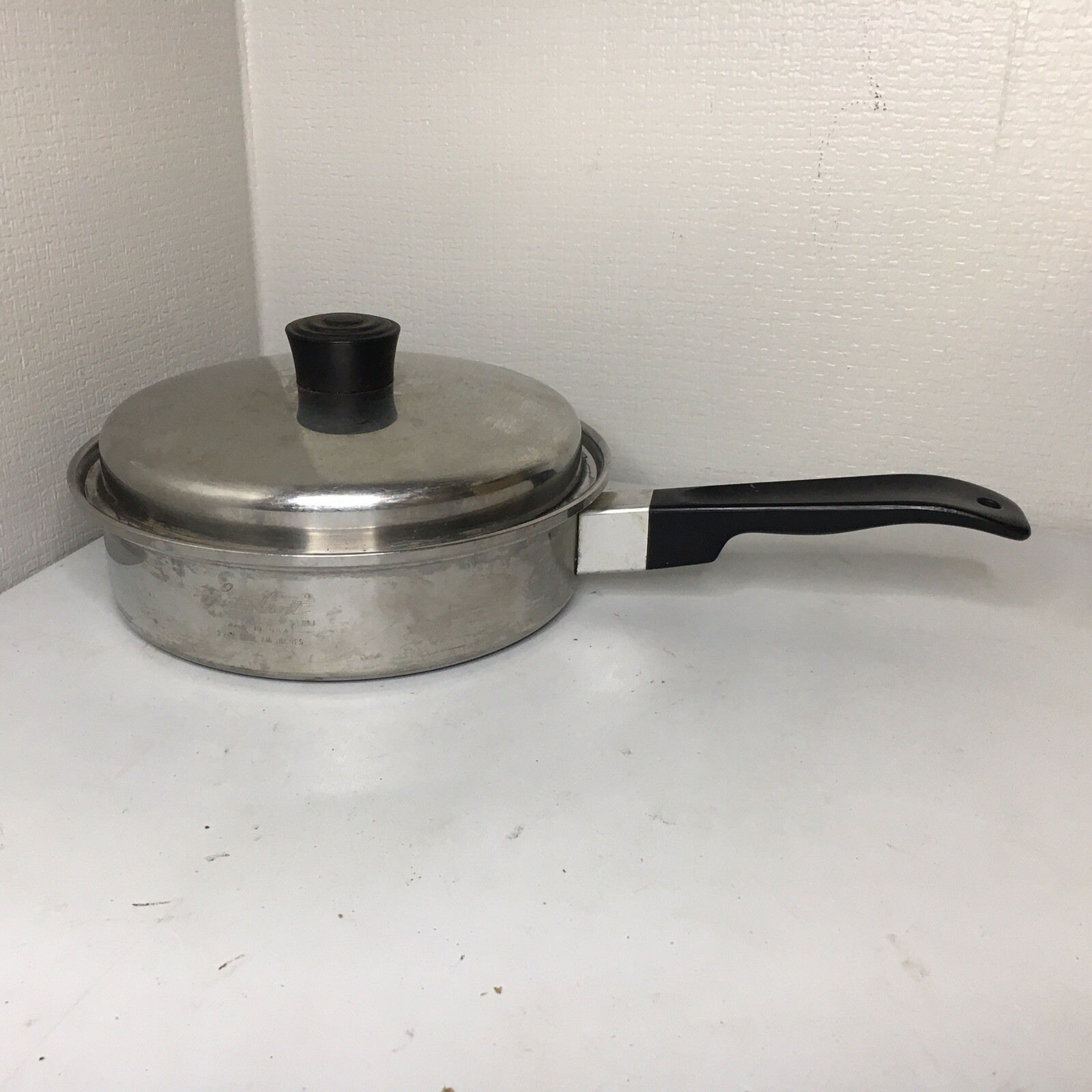 Lustre Craft Cookware Pan w/ Lid 18-8 3 ply skillet Made in USA 7 1/4 ...