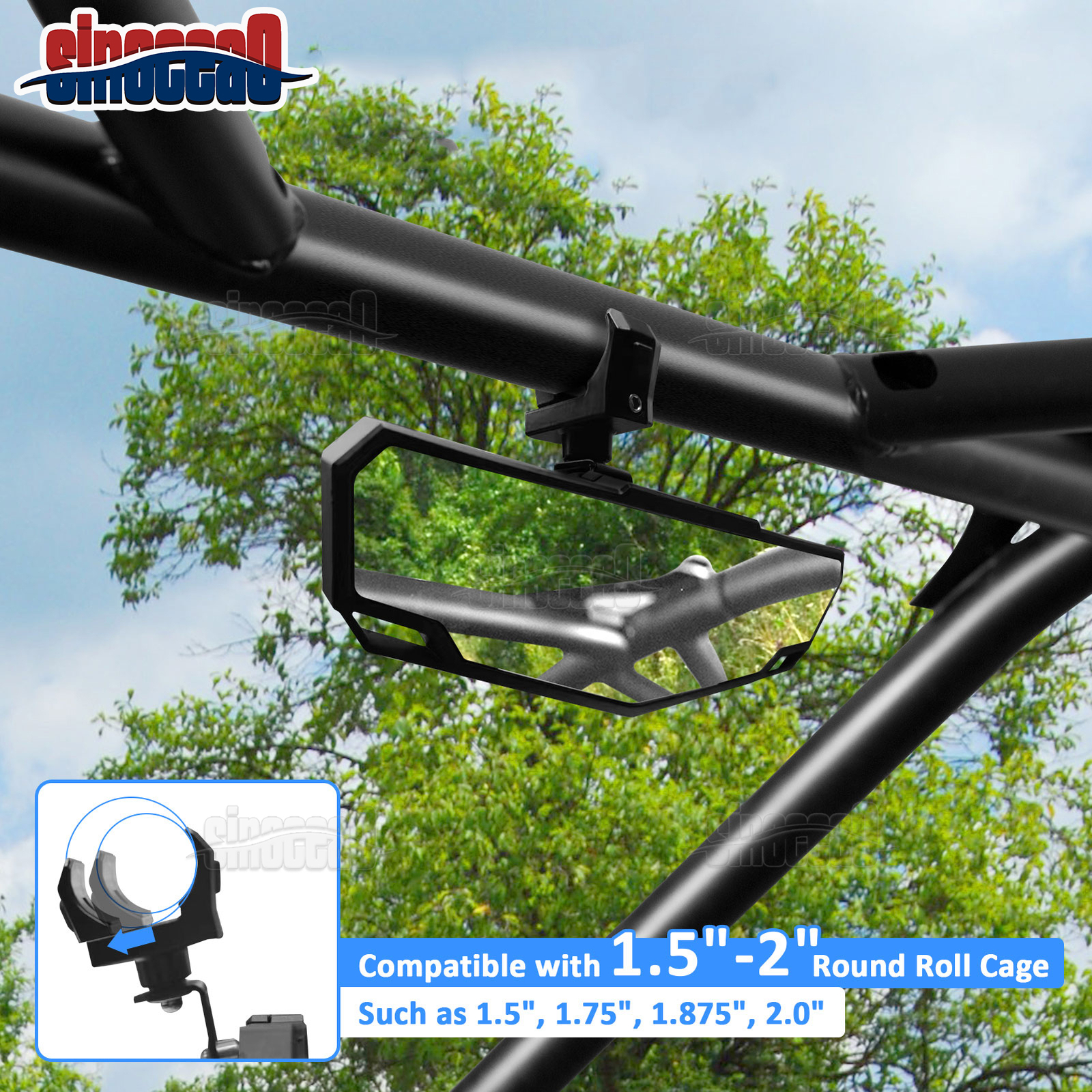 Racing UTV Convex Center Rear View Mirror For Polaris General 1000/XP ...