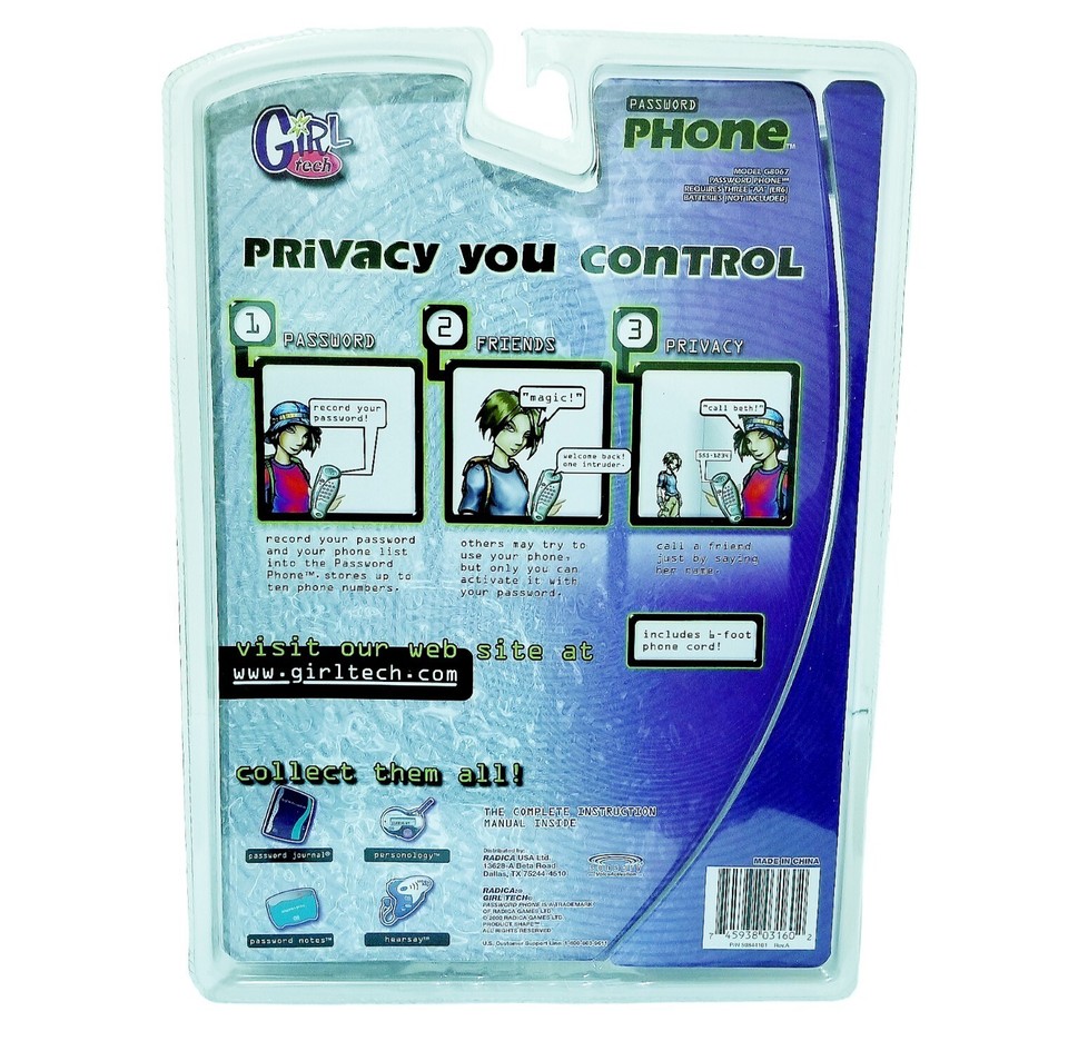 Vintage 2000 Girl Tech Password Phone by Radica New Sealed | eBay