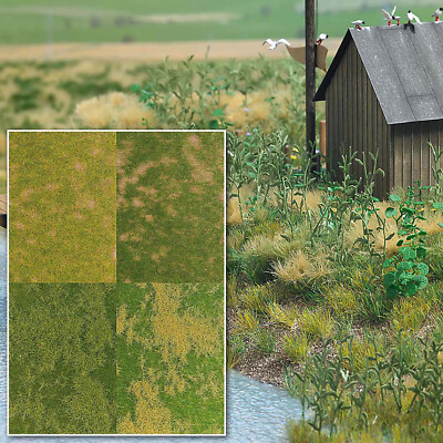 Busch HO Scale Groundcover Grass Mat Set(Each Mat: 4-1/8 x 5-13/16") 4 ...