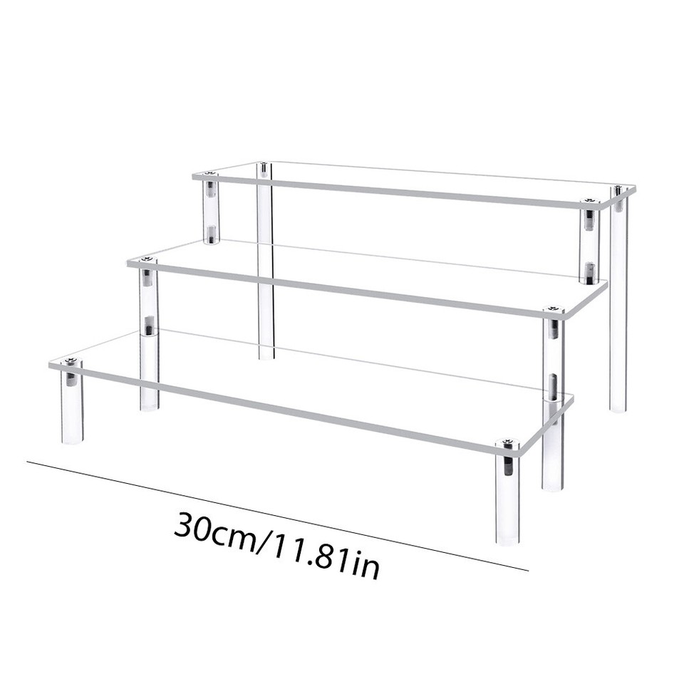 Acrylic Jewelry Rack Clear 4 Tier Display Stand 30CM for Decorating ...