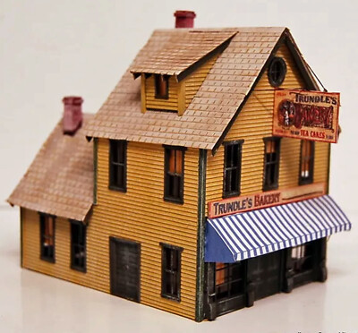 TRUNDLE'S BAKERY HO HOn3 Model Railroad Unpainted Laser-cut Wood Kit ...